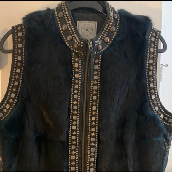 Double D Ranch | Jackets & Coats | Ddr Studded Fur And Leather Vest L ...